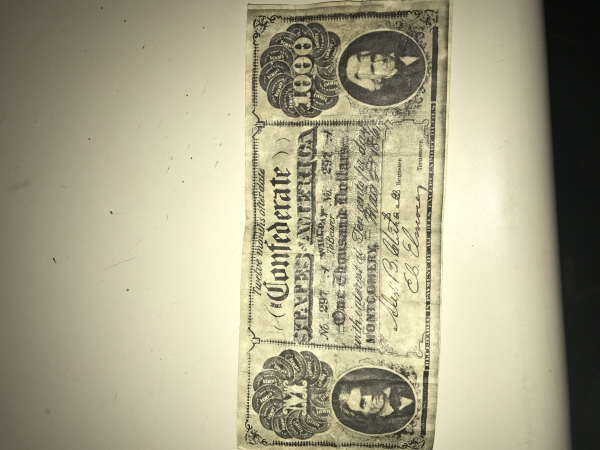 Confederate 1000 note real or fake .... | Collectors Weekly