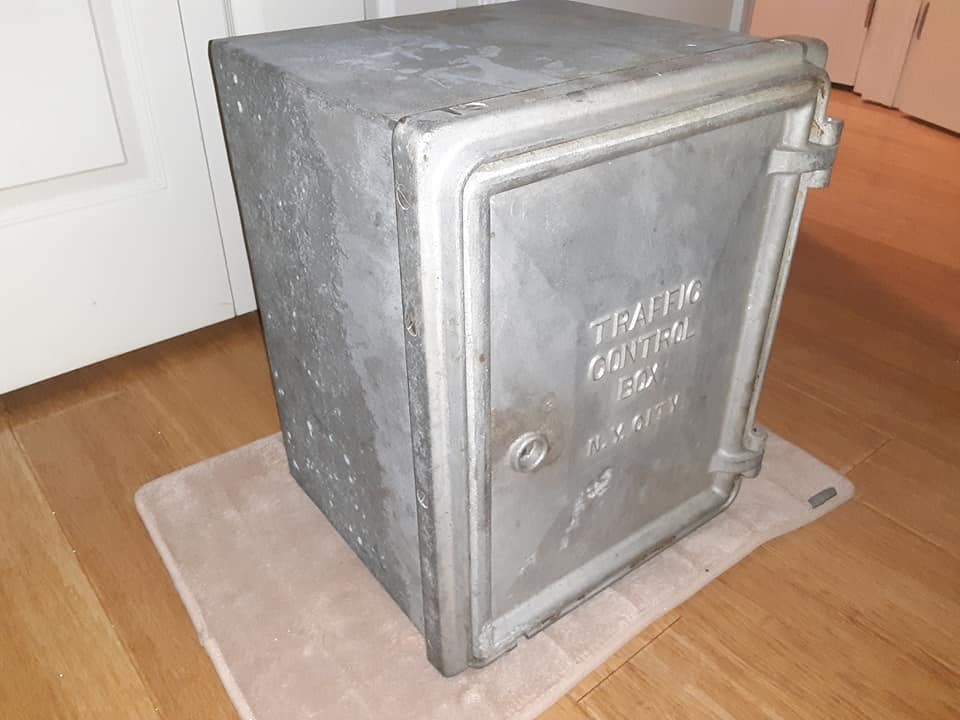 Early-20th century traffic control cabinet from the city of New York ...