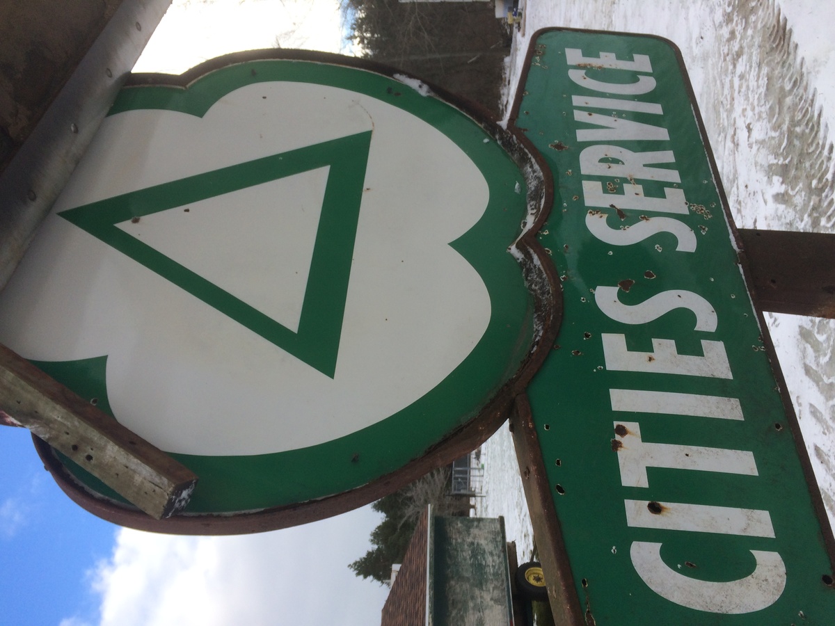 1950's Cities Service 3 piece sign with frame. | Collectors Weekly