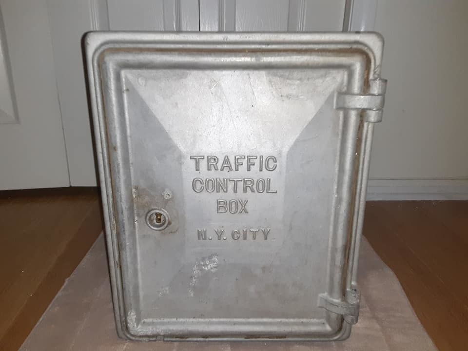Early-20th century traffic control cabinet from the city of New York ...